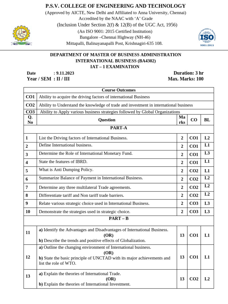 IAT Question Format For 2021 Regulation | PDF | Apple Inc. | Business