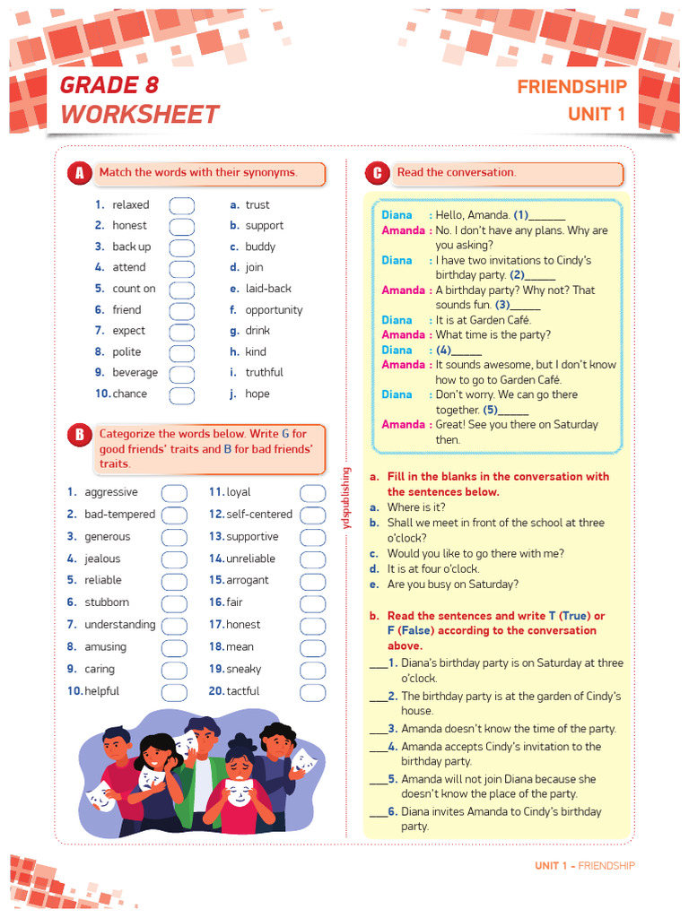 Grade 8 Online Worksheet Unit 1 Pdf