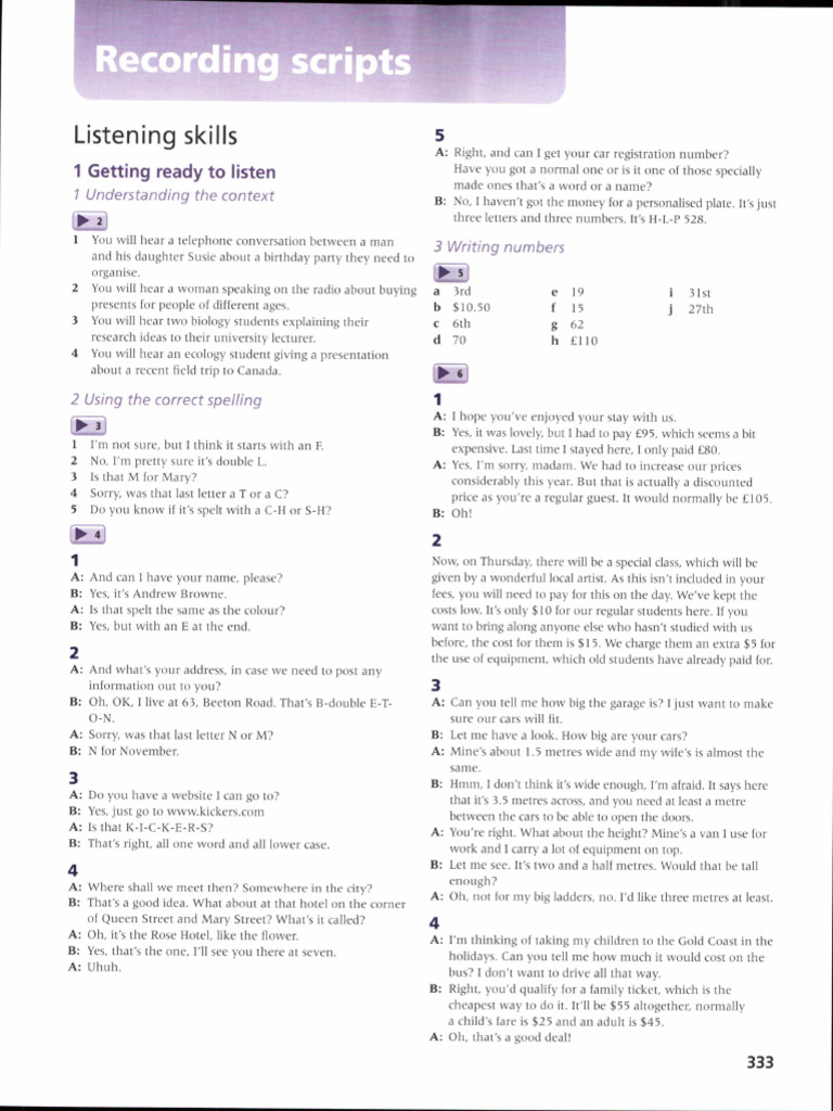 Listening Unit 1 Script Pdf