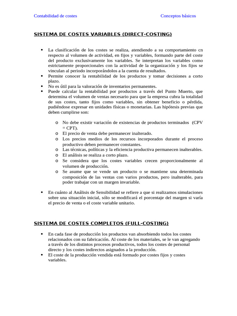 Contabilidad de Costes: Tipos y Métodos | PDF | Contabilidad de costos ...