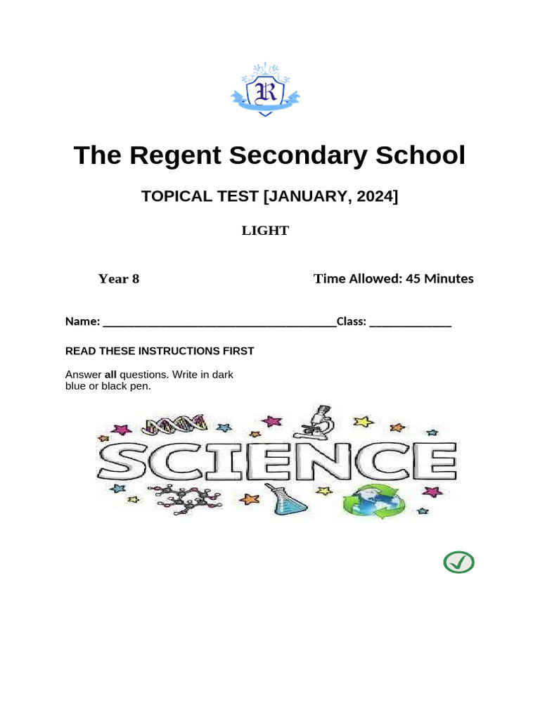 Year 8 Physics FA2 Test Paper | PDF