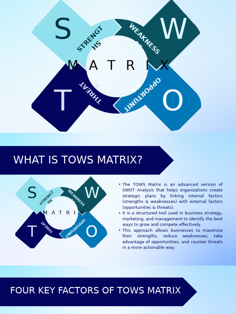 What Is Tows Matrix | PDF | Swot Analysis | Strategic Management