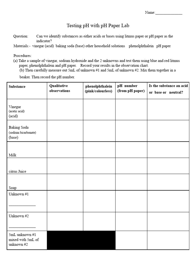Testing PH Lab | PDF