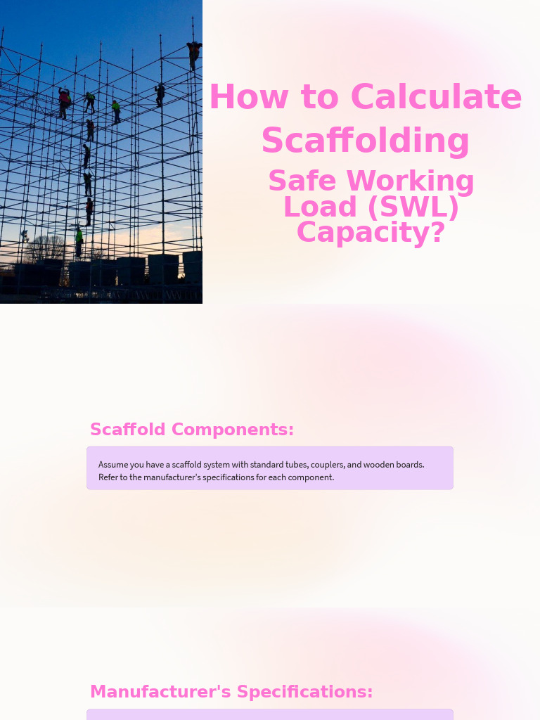 How To Calculate Safe Working Load SWL of Scaffold | PDF