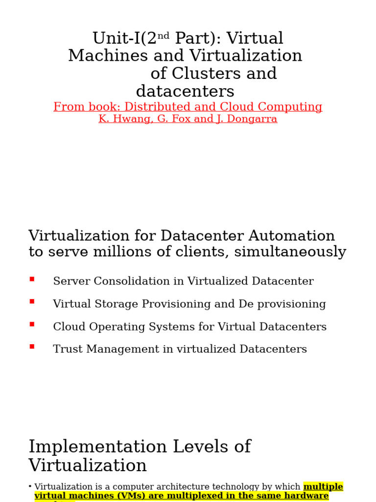 Unit-I Part-II Virtualization | PDF | Virtualization | Virtual Machine