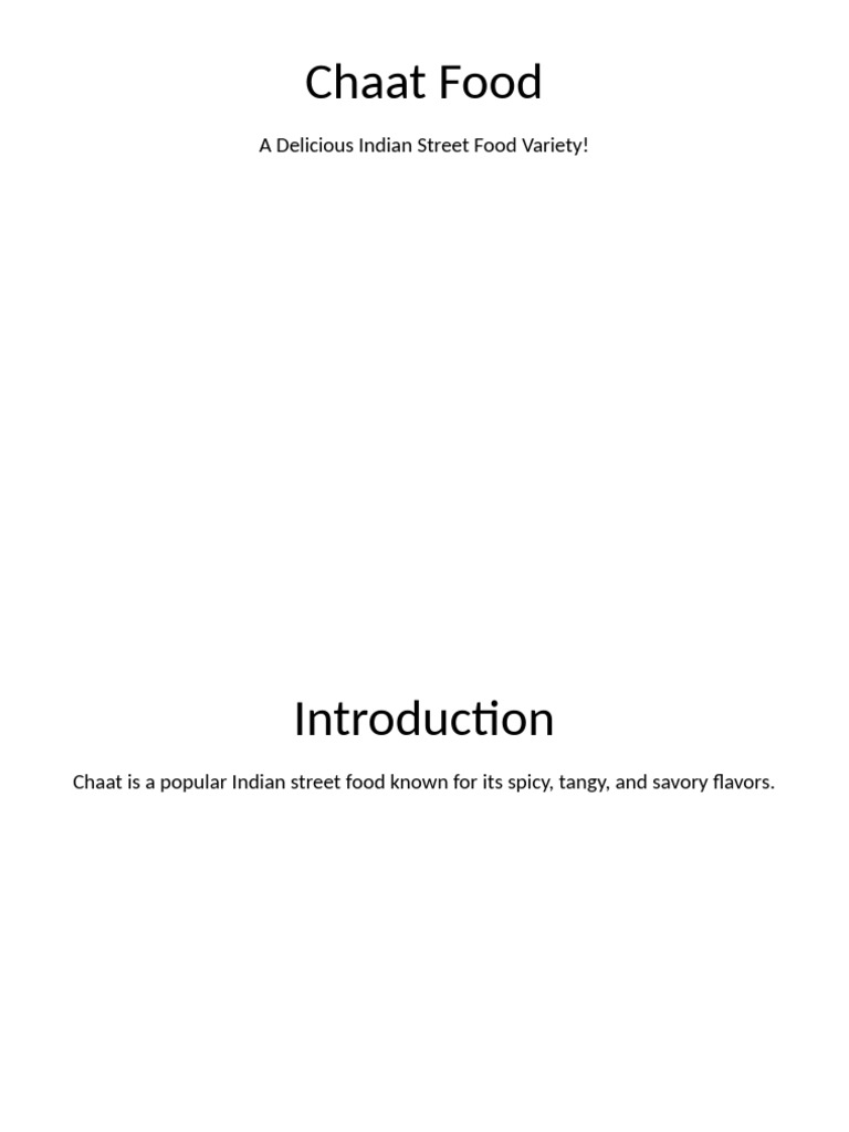 Chaat Presentation Ideas and Tips | PDF