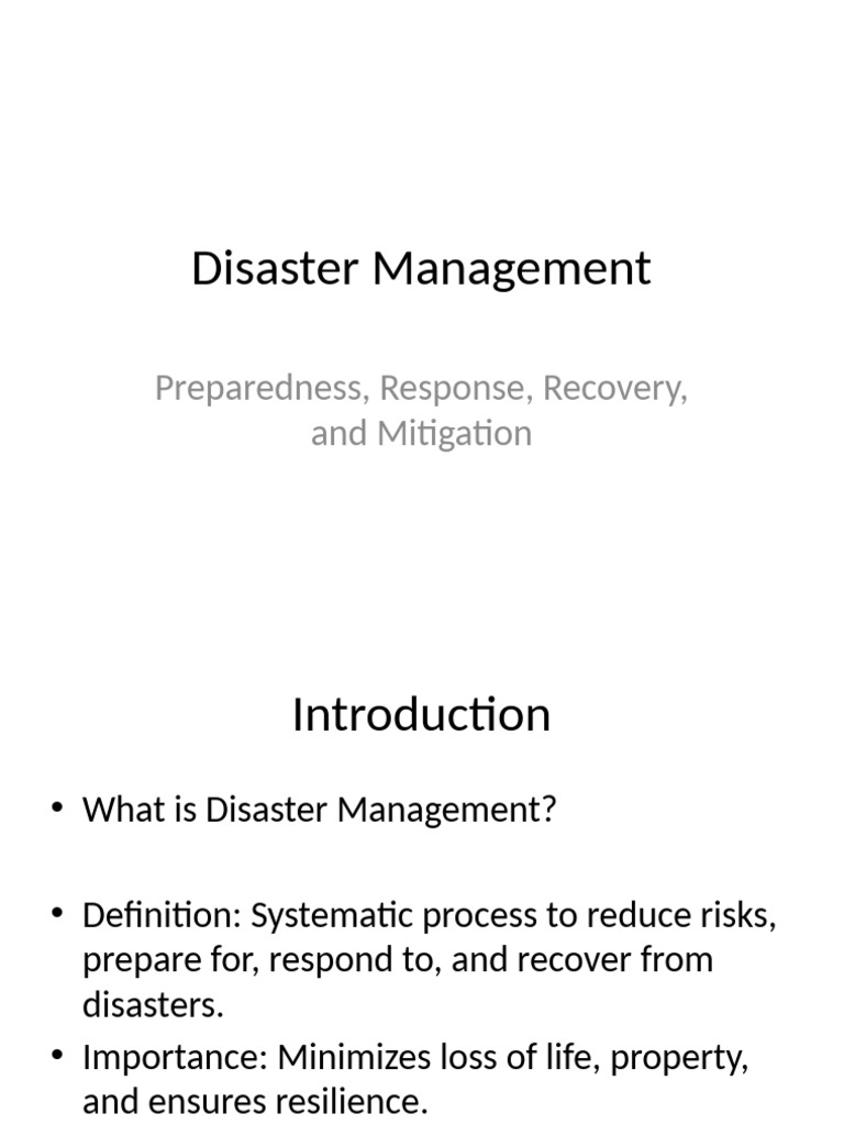 Disaster Management Presentation | PDF