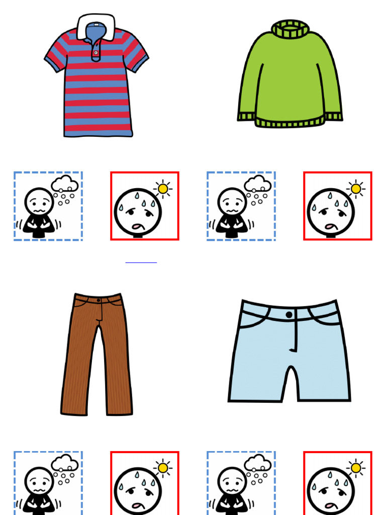 EN - TEACCH - Material - I - Lear - To - Dress - When - It's - Hot-Cold | PDF | Dress Codes ...