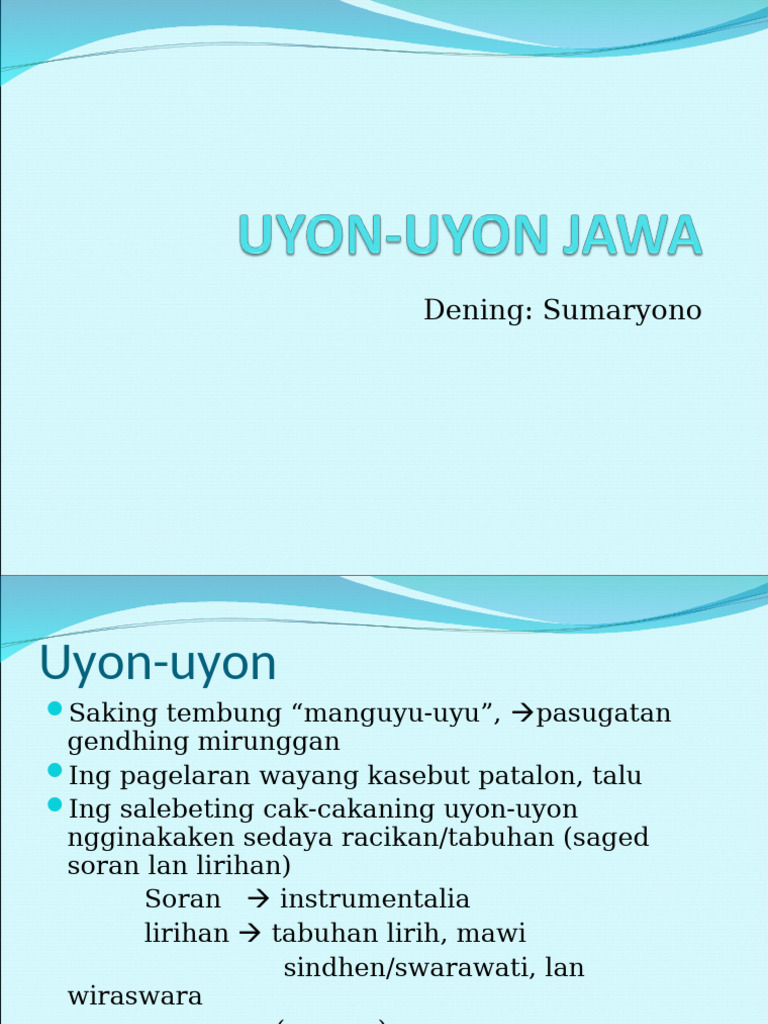 Uyon-Uyon Jawa 97 | PDF