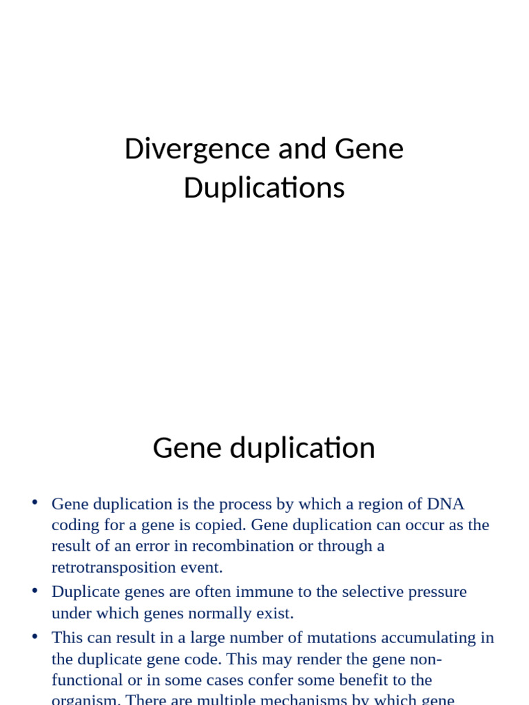 Divergence and Gene Duplications | PDF | Gene Duplication | Gene