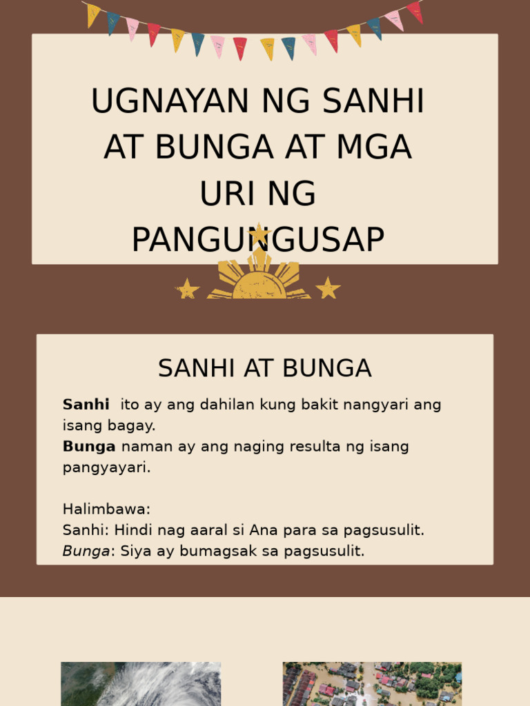 Ugnayan NG Sanhi at Bunga at Mga Uri NG Pangungusap | PDF