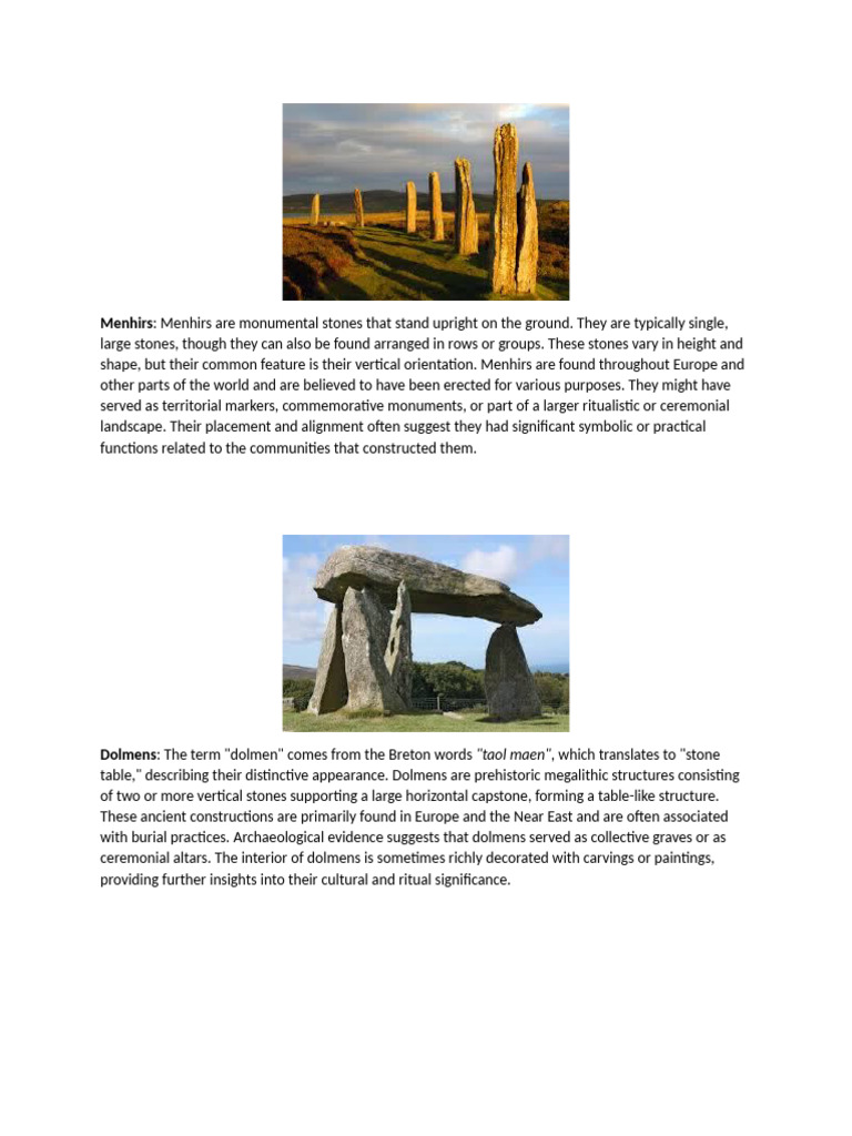 Types of Megalith Stones Explained | PDF | Stonehenge
