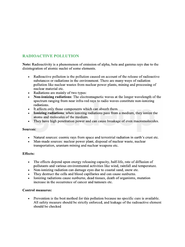 Radiation Pollution | PDF