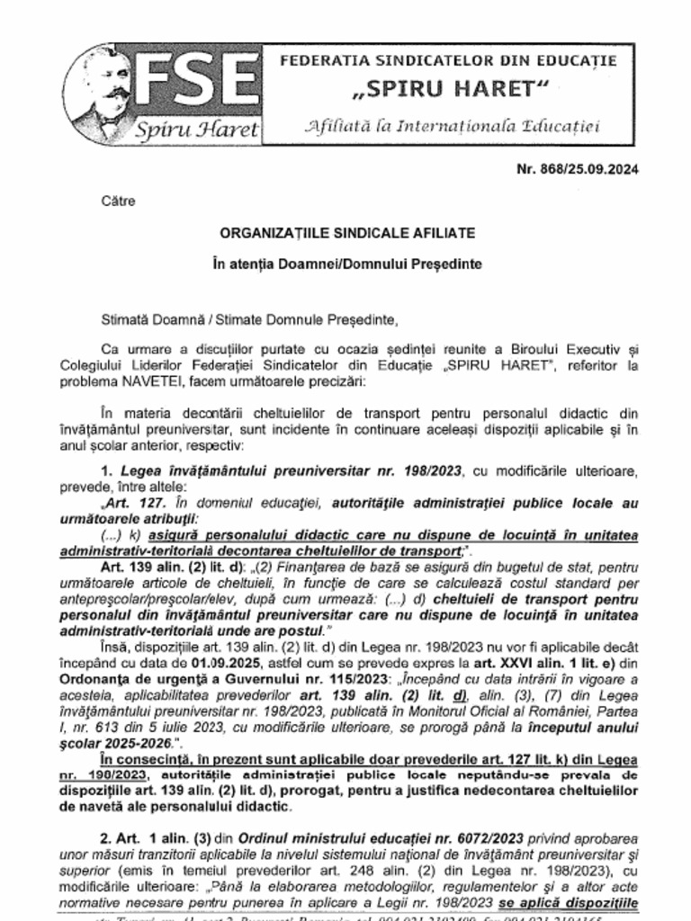 Informare Naveta 2024 + Cerere + Declaratie | PDF