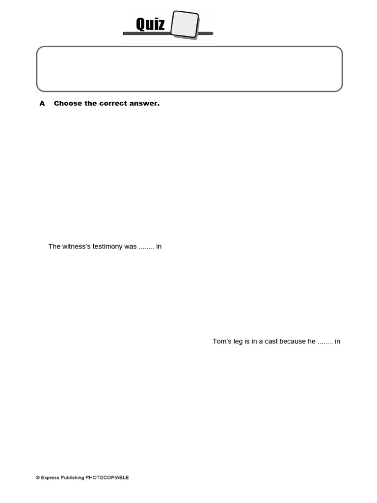 2 Onscreen Inter Quiz 5a | PDF | Justice | Crime & Violence