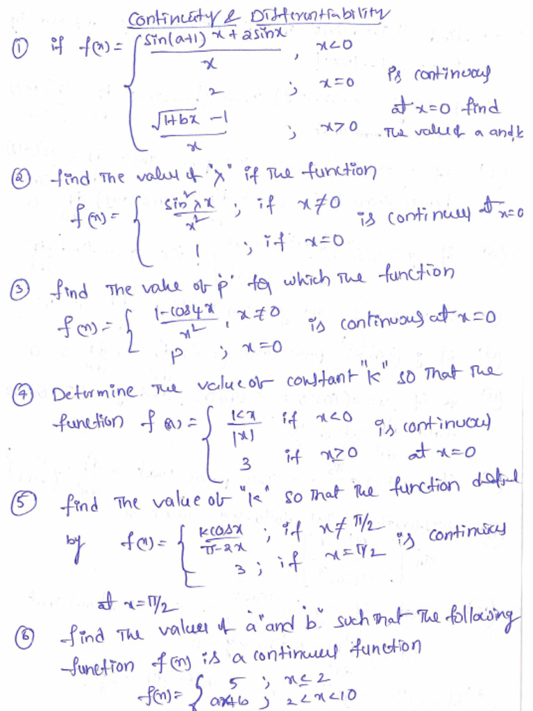 CONTINUITY & DIFFERENTIABILITY | PDF