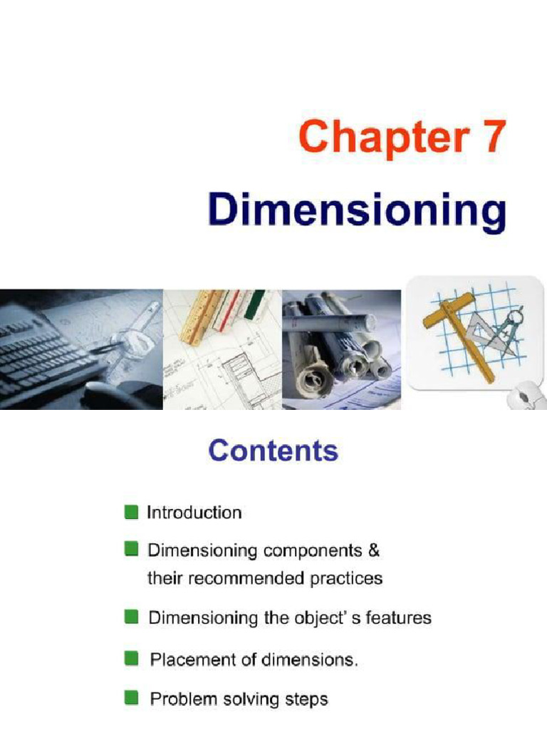 Engineering Drawing-Chapter 7-Dimensioning | PDF | Dimension | Geometry