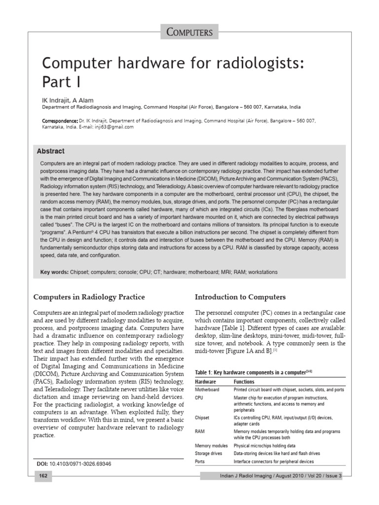 Computer Hardware For Radiology 1 | PDF | Central Processing Unit ...