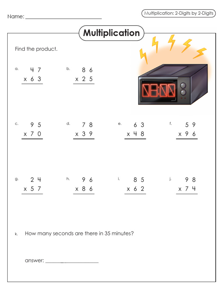 Multiplication 2digit by 2 Digit - PLKJM 1 | PDF