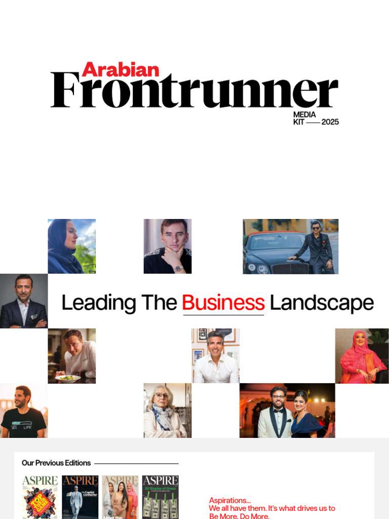 Arabian Frontrunner Media Kit 2025 | PDF | Entrepreneurship | Startup Company