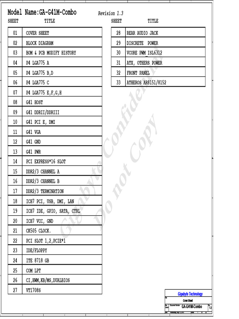 Gigabyte Motherboard G41M-Combo Rev.1.3 | PDF | Computer Hardware | Personal Computers