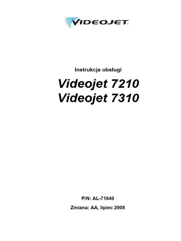 71840-AA Manual Videojet 7210-7310 PL | PDF
