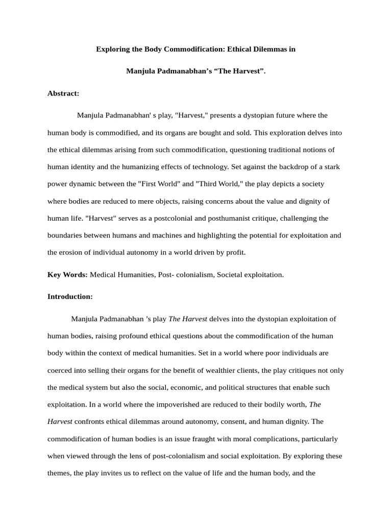 Exploring The Body Commodification | PDF | Postcolonialism ...