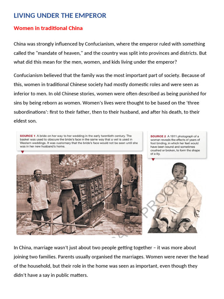 Women’s Roles in Traditional China | PDF