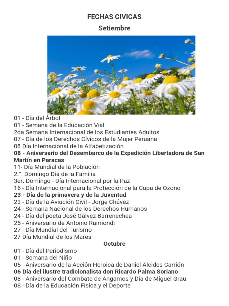 Fechas Civicas. | PDF