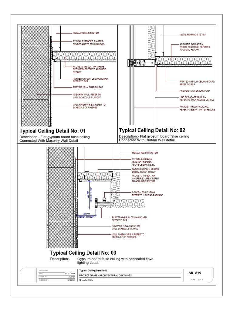 Typical Ceiling Details 01 | PDF | Wall | Ceiling
