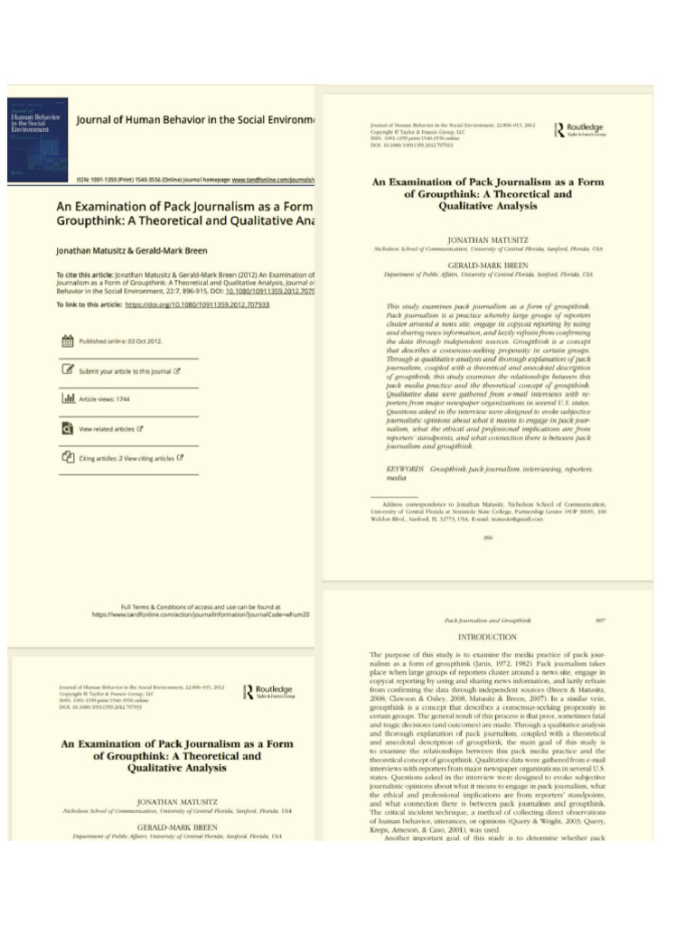 An Examination of Pack Journalism | PDF