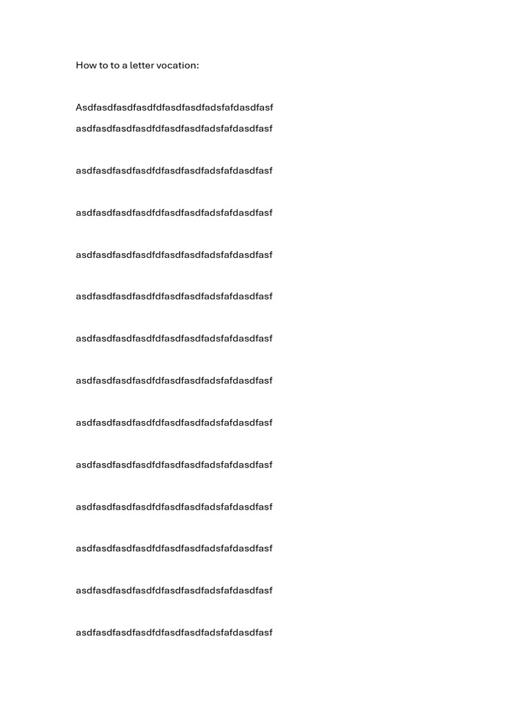 How To To A Letter Vocation | PDF