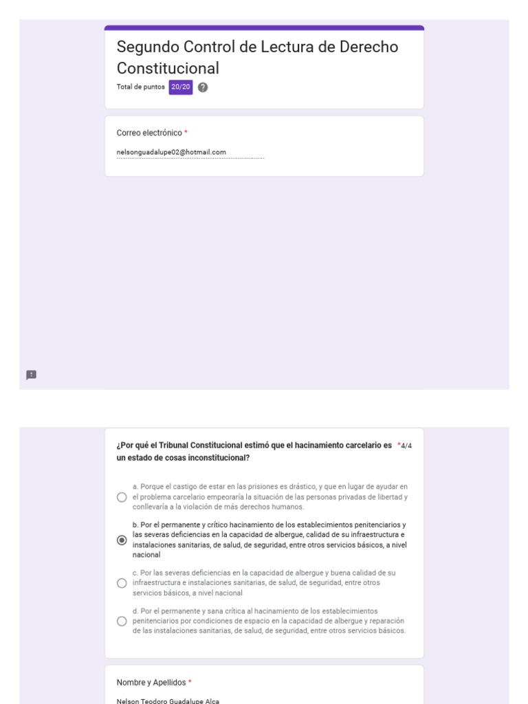 Segundo Control de Lectura de Derecho Constitucional | PDF | Prisión | Gobierno