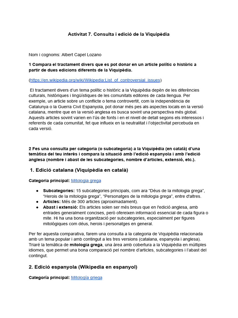 Activitat 7. Consulta I Edició de La Viquipèdia | PDF
