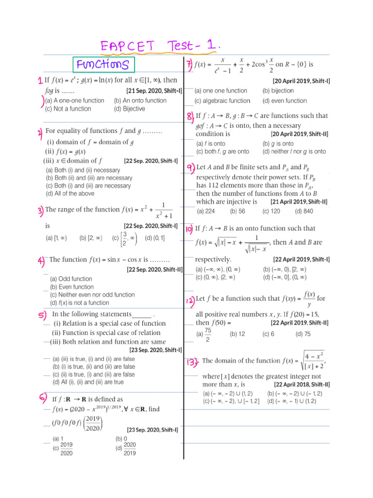 Eapcet Test-1 | PDF