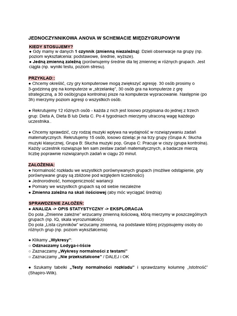 Skrypt - Kolokwium Statystyka | PDF