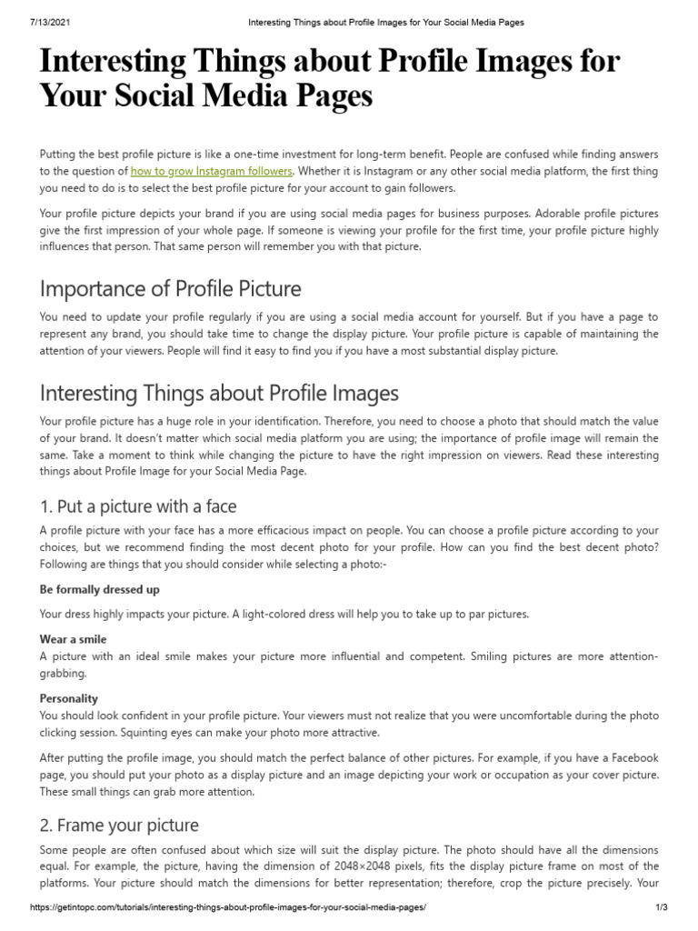 Interesting Things About Profile Images For Your Social Media Pages ...