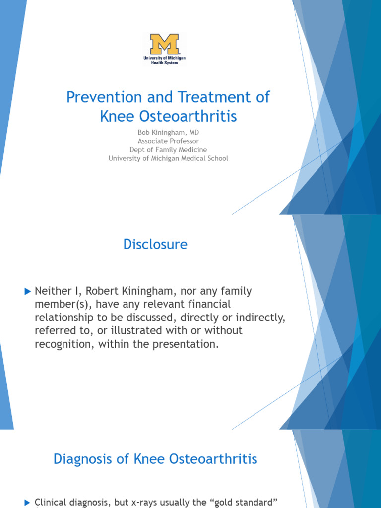 R. Kiningham Prevention and Management of Knee Osteoarthritis | PDF ...