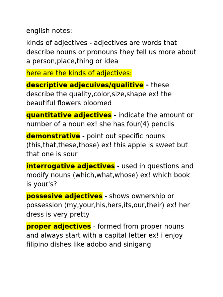 English Notes | PDF