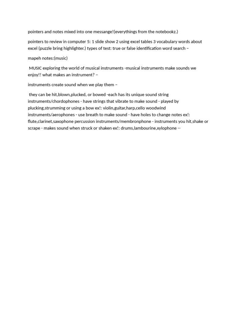 Pointers and Notes Mixed Into One Messange | PDF