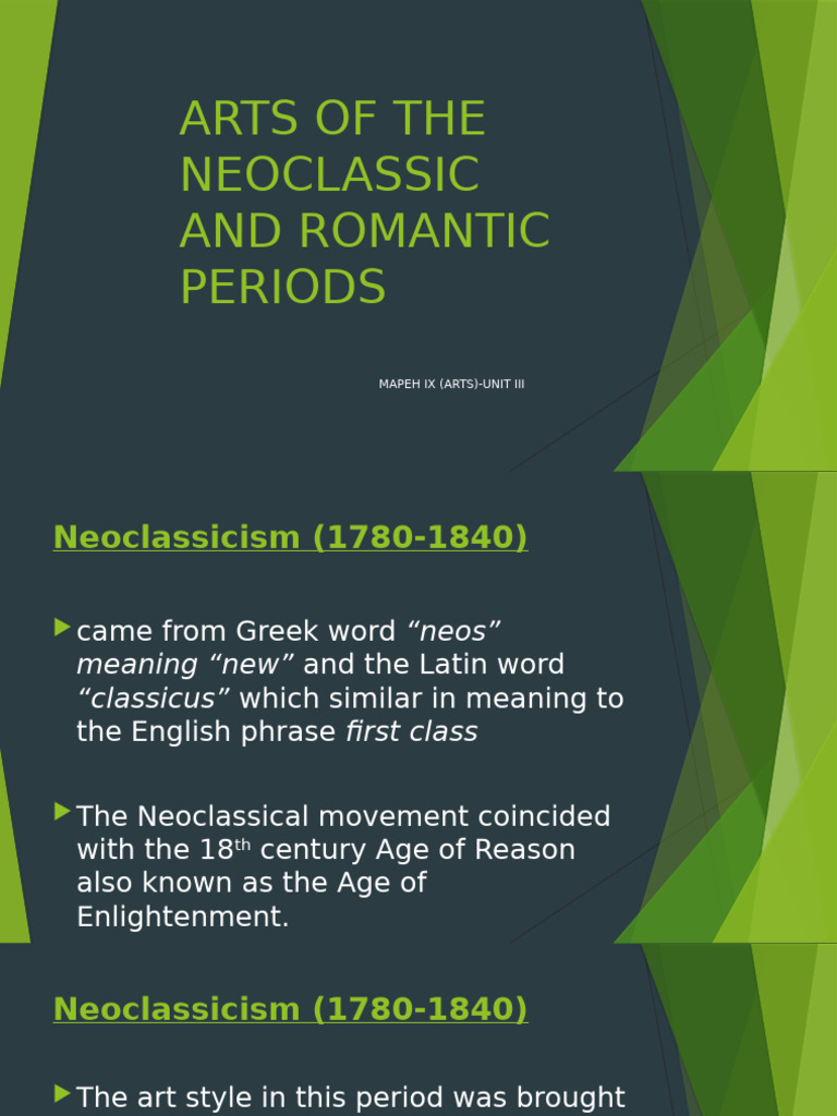 Neoclassicism and Romanticism Overview | PDF | Sculpture | The Arts