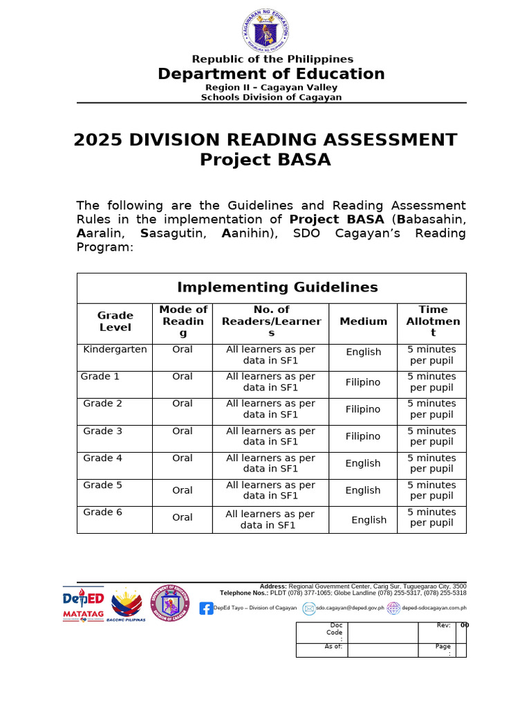 Project BASA Implementing Guidelines and RULES | PDF