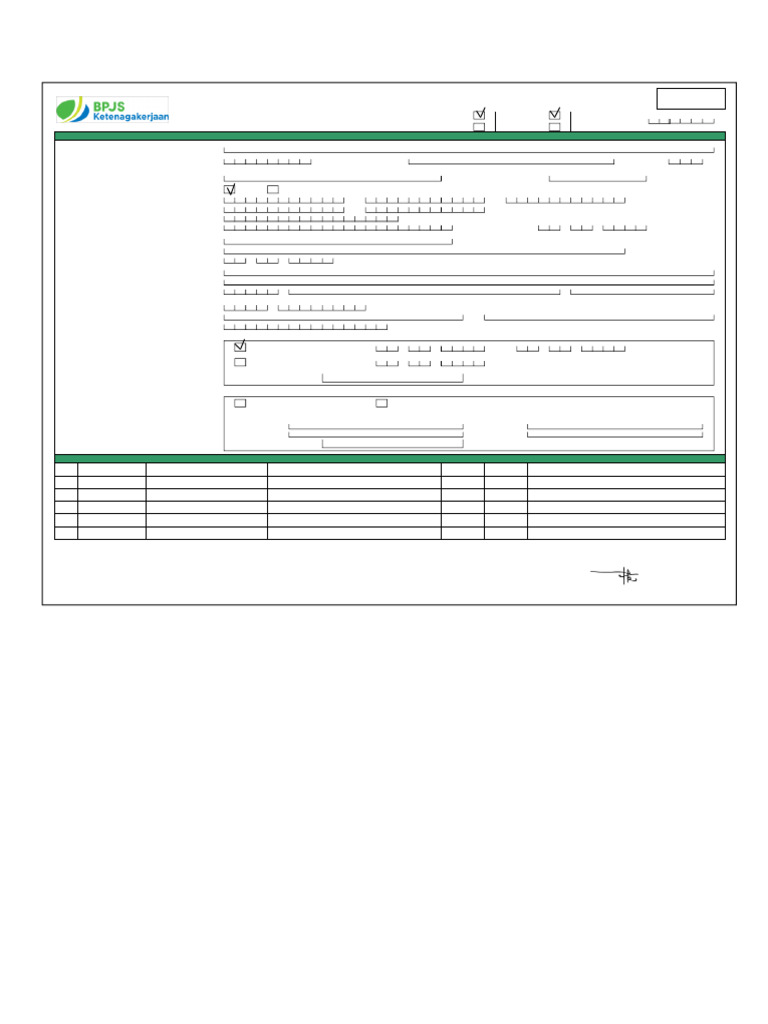 Formulir 1a BPJS Ketenagakerjaan | PDF