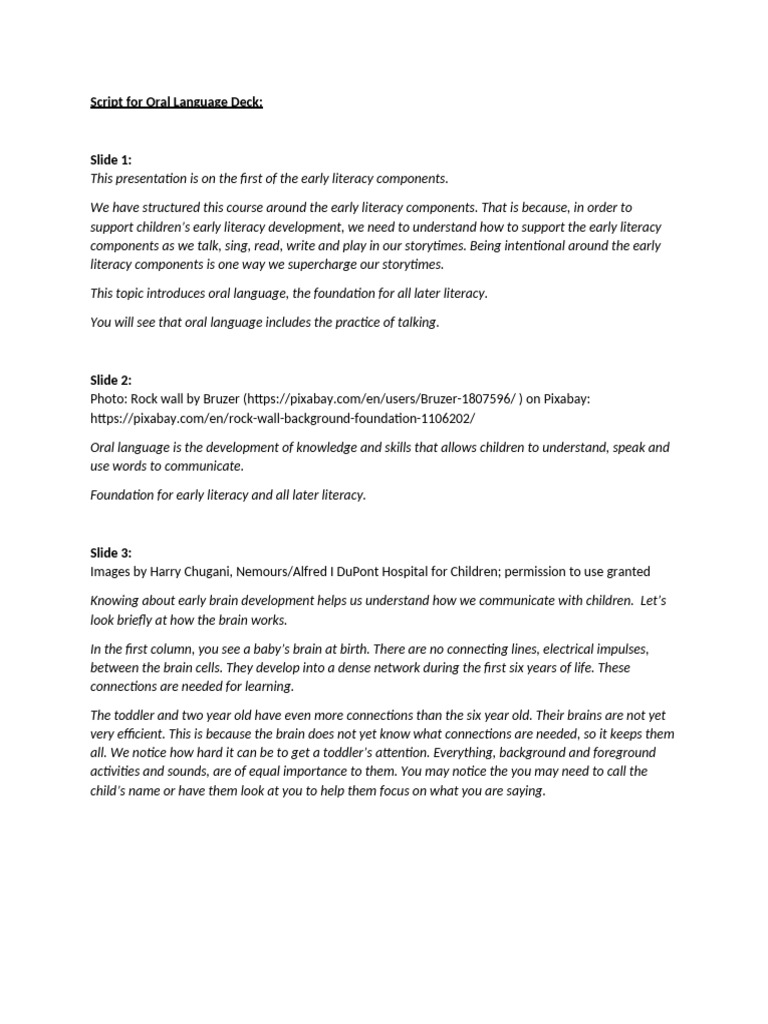 Foundations of Oral Language Development | PDF | Literacy | Human Communication