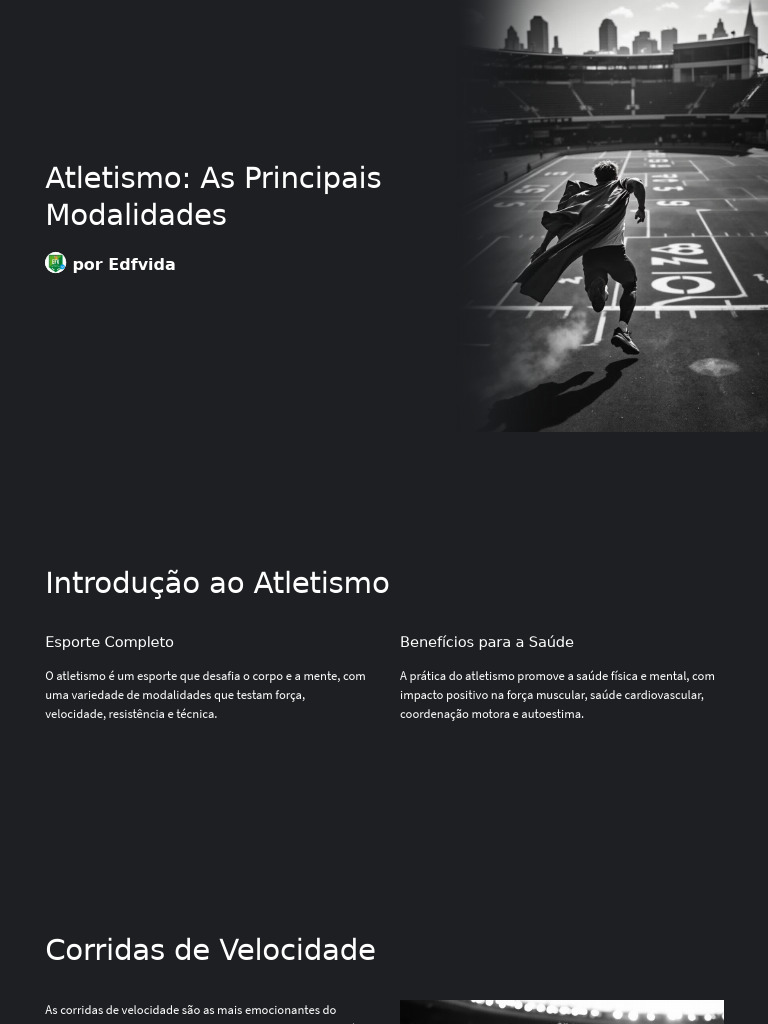 Modalidades do Atletismo Explicadas | PDF | Atletismo (esporte) | Jogos ...