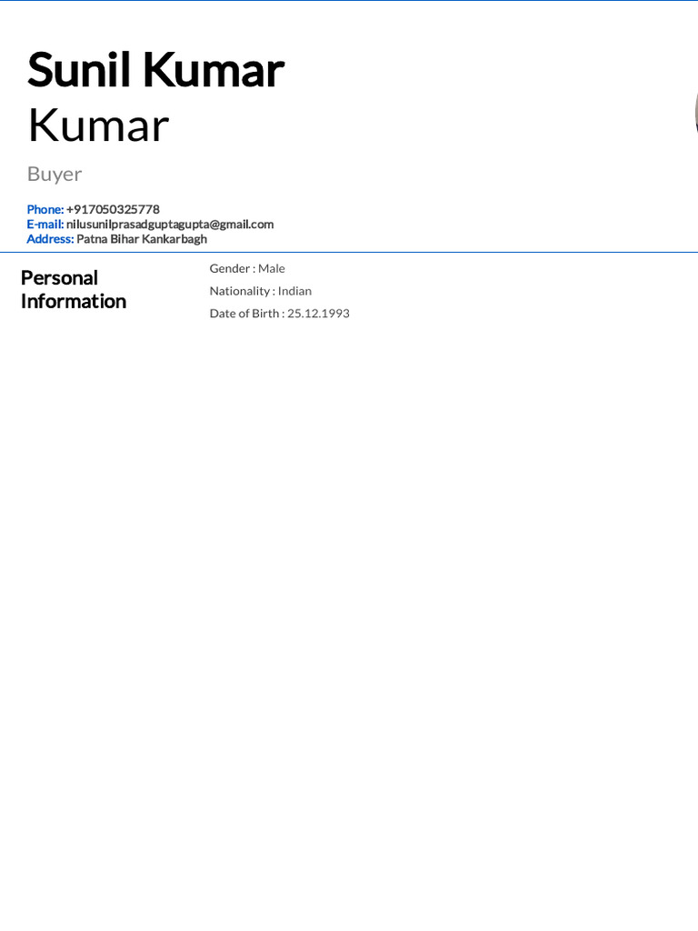 Sunil Kumar _Resume_319 | PDF