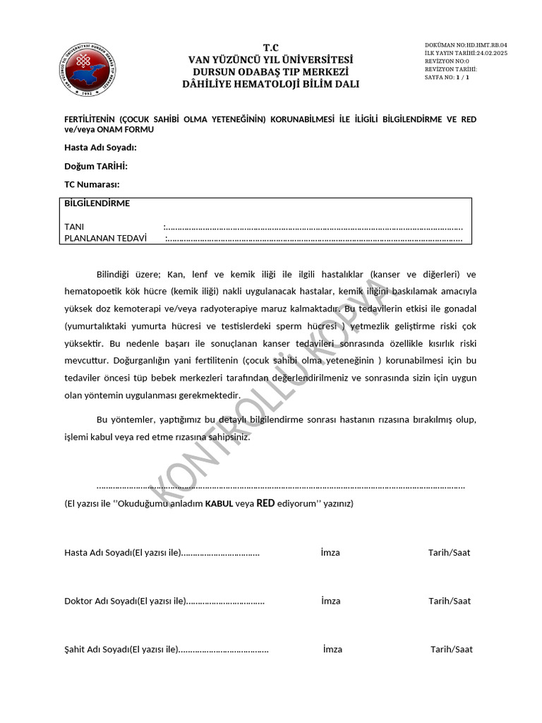 RB.04. Ferti̇li̇te Onam Formu | PDF