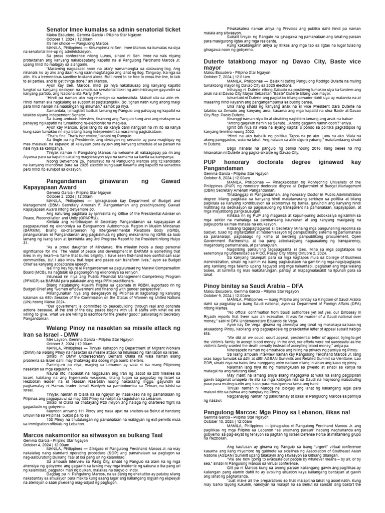 NEWS Tagalog Part2 | PDF