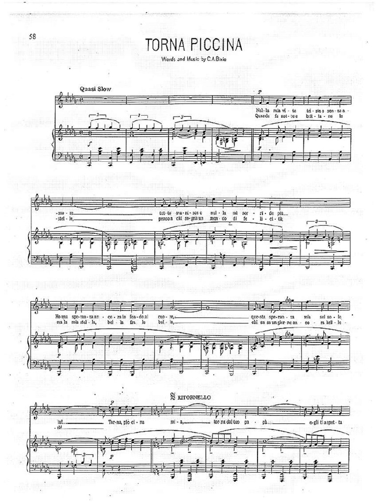 Bixio - Torna Piccina | PDF