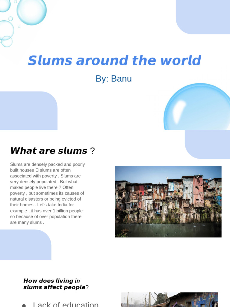 Understanding Slums and Their Challenges | PDF